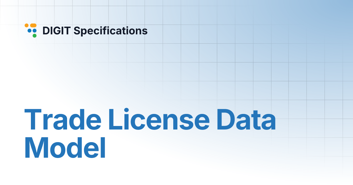 Trade License Data Model | DIGIT Specifications