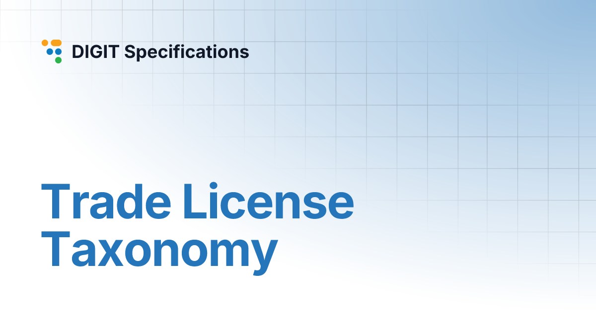 Trade License Taxonomy | DIGIT Specifications